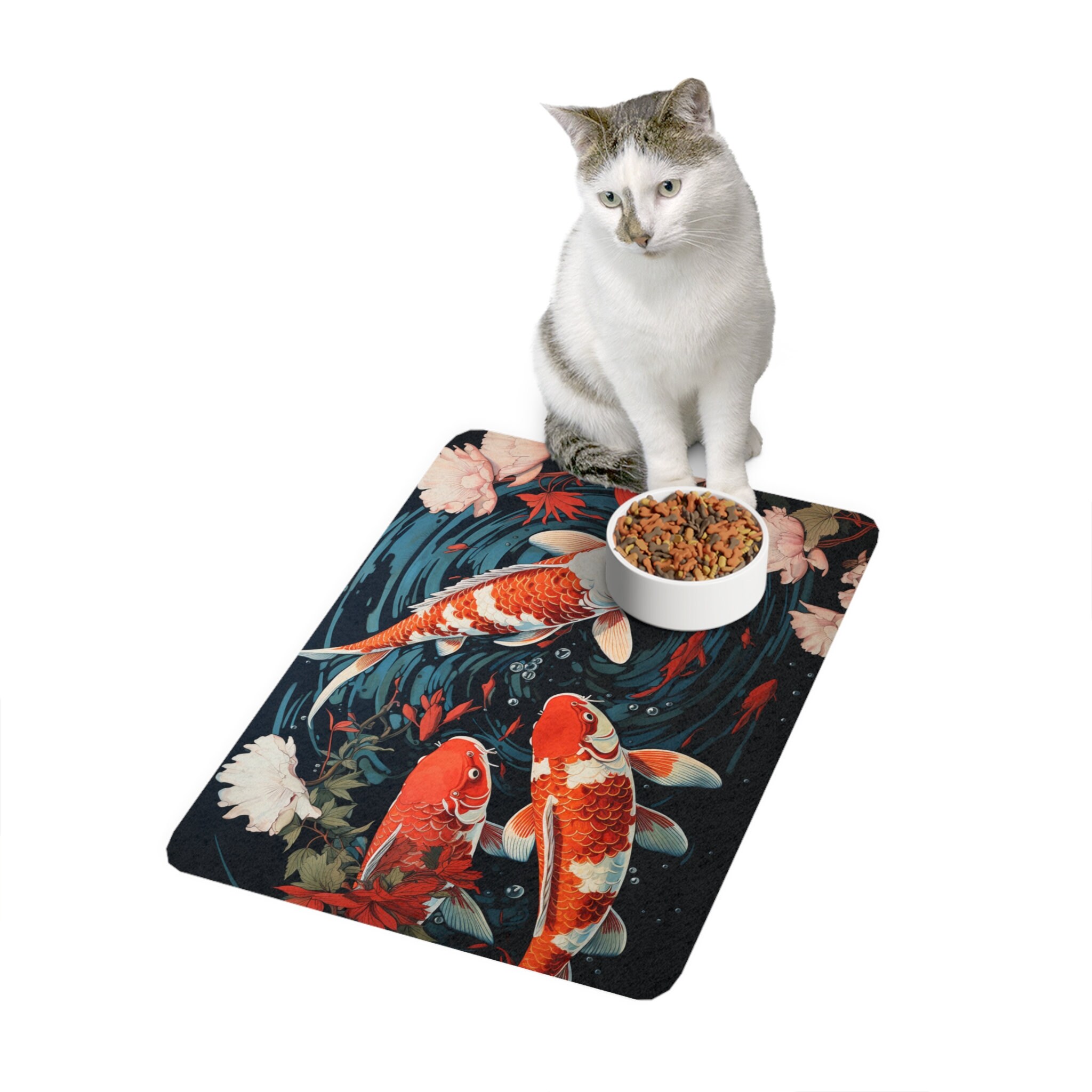Koi Fish Pond Pet Food Mat - Etsy