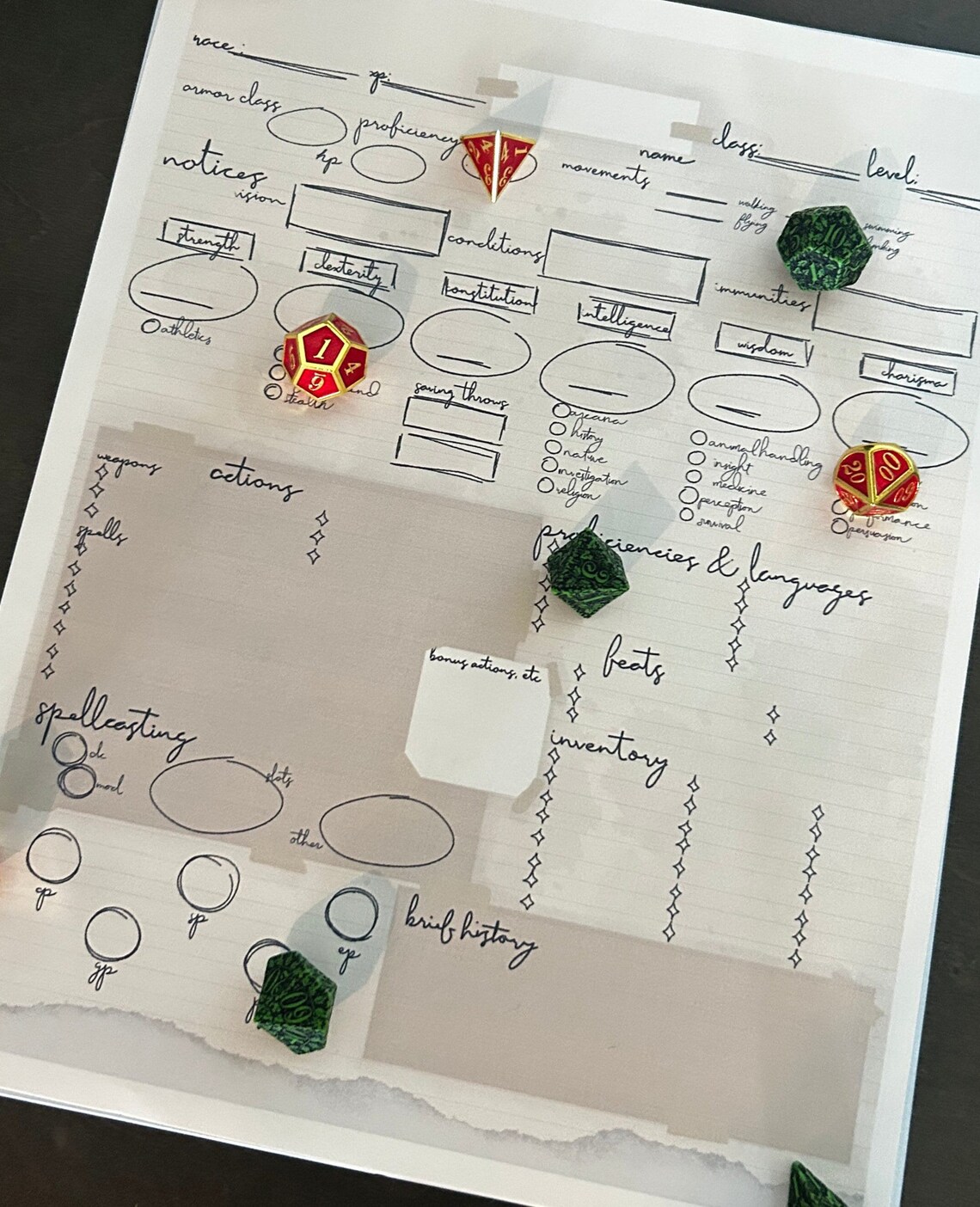 Adventurer's Journal NPC 1 Page Character Sheet - Etsy