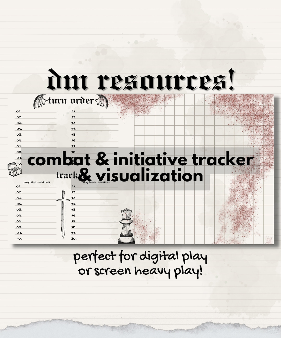 Initiative Tracker - D&D DM Resources - 5e, PDF, Fillable, Combat - Etsy