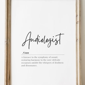 Audiologist Definition Print: Minimalist Office Wall Art (digital ...