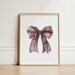 Elegant Watercolor Purple Bow Digital Print, Chic Bow Drawing ...