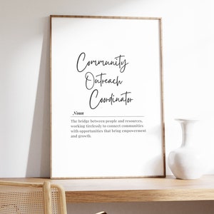 Community Outreach Coordinator Digital Art | Printable Office Decor ...