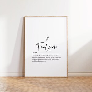 Printable Fun Uncle Quote Art, Minimalist Family Typography Wall Decor ...