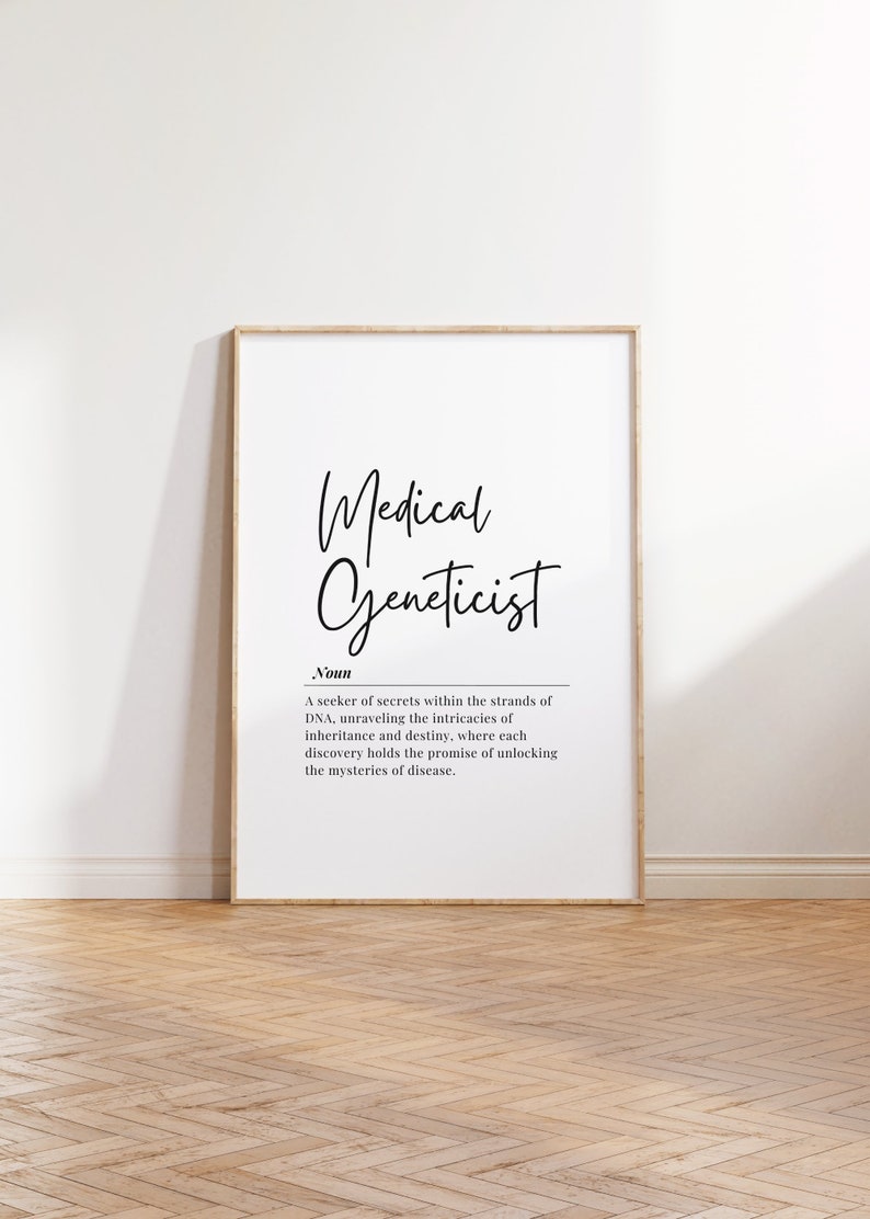 Medical Geneticist Digital Download Definition Poster Gift Wall Art ...