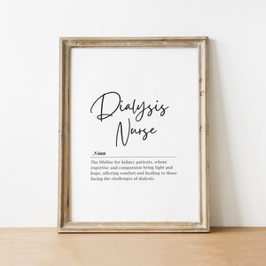 Dialysis Nurse Gift, National Nurses Week, Digital Download Definition ...