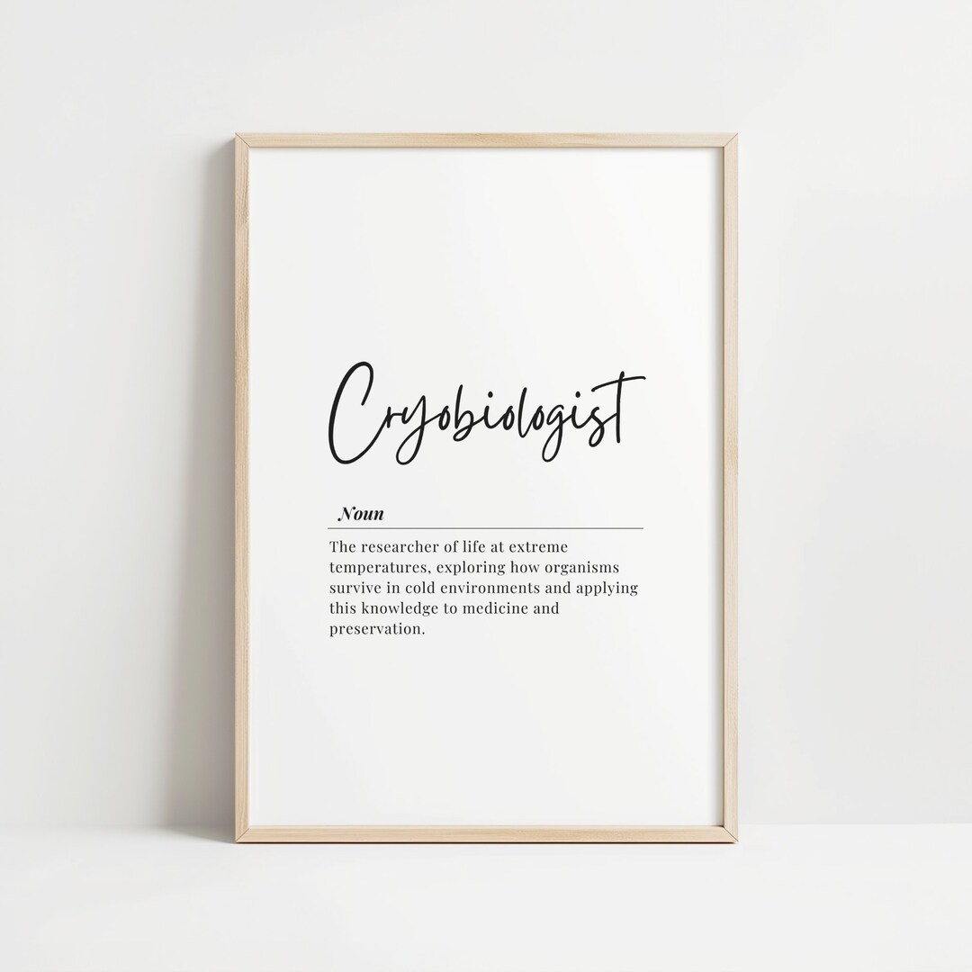 Cryobiologist Definition Art Print: Science Educational Decor (instant ...