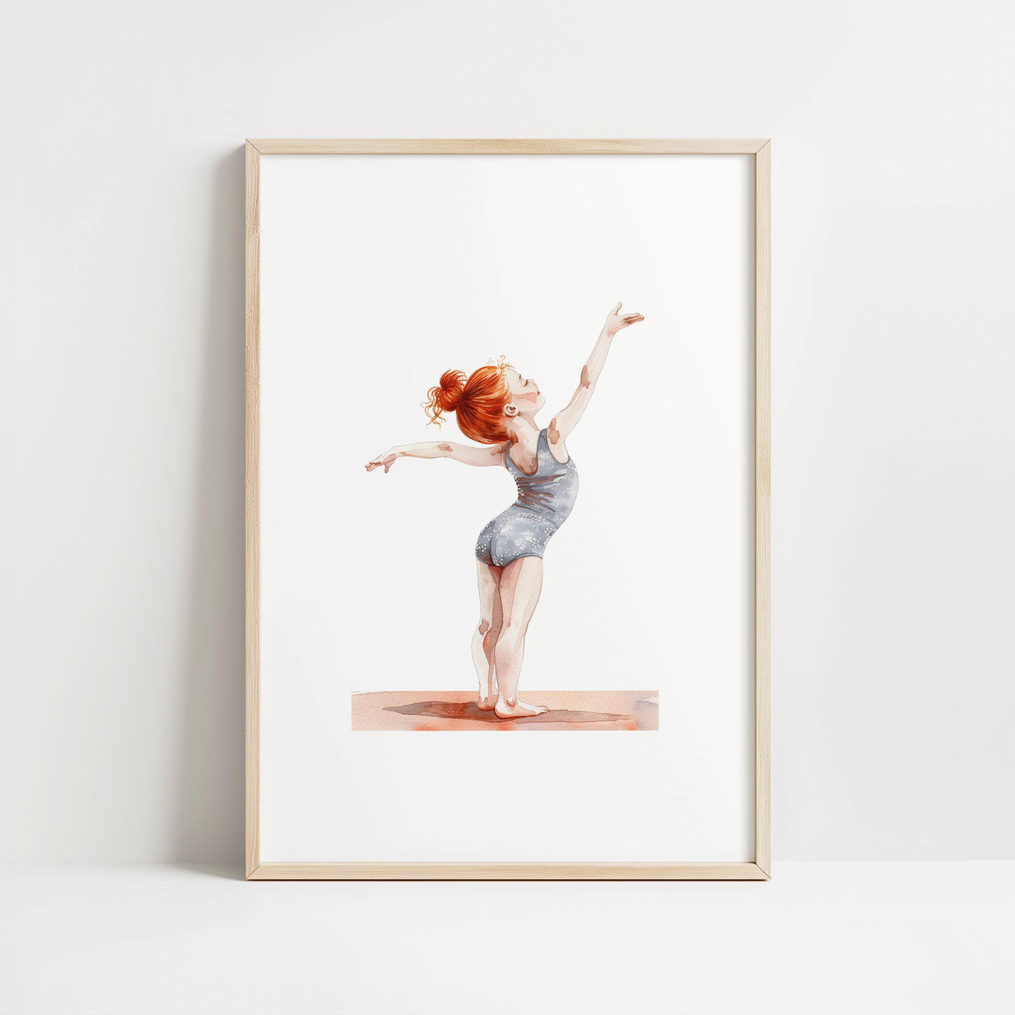 Custom Gymnast Artwork Digital Print, Gymnast Themed Wall Art for Kids ...