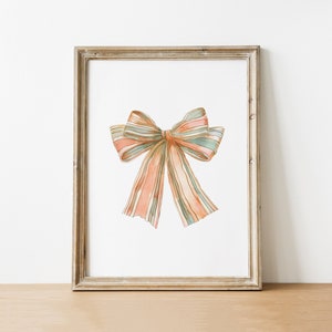 Vintage Bow Illustration Printable Art, Boho Chic Decor, Digital ...