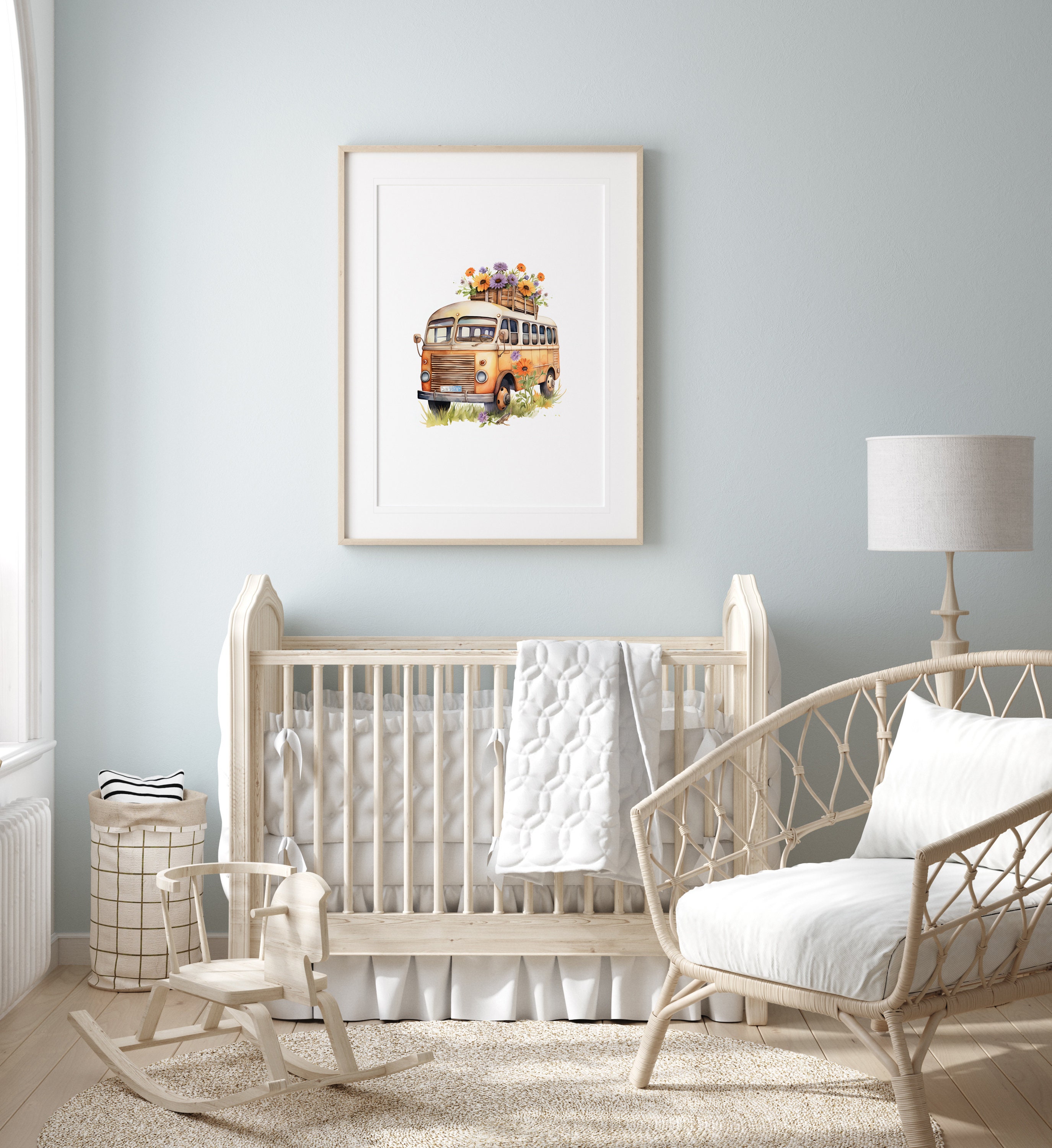 Nursery Decor School Bus Wall Art Construction Nursery Art Vehicle ...