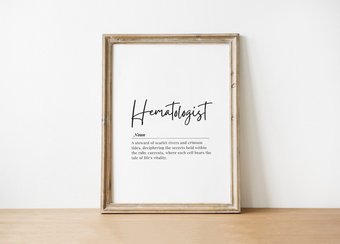 Hematologist Definition Art Print: Medical Office Decor (digital ...