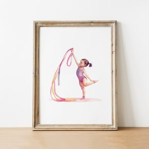 Toddler Girl Exercise With Ribbon Rhythmic Gymnastics Digital Download ...