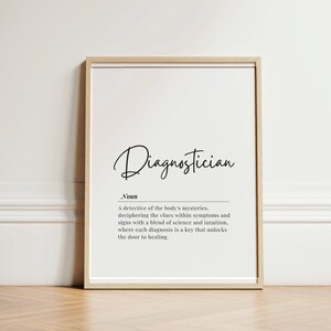 Diagnostician Digital Download Definition Poster Gift Wall Art National ...