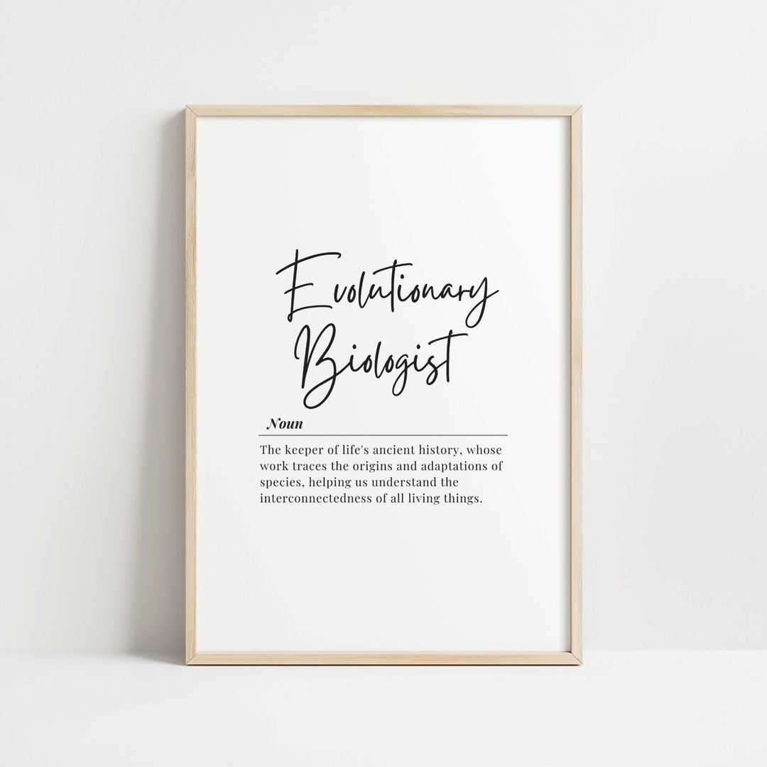 Evolutionary Biologist Art Print, Definition Wall Art, Science Decor ...
