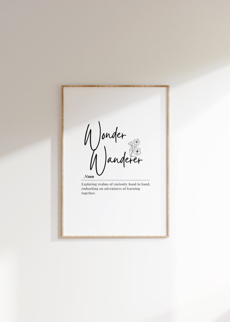 Wonder Wanderer Digital Download Definition Poster Gift Wall Art ...