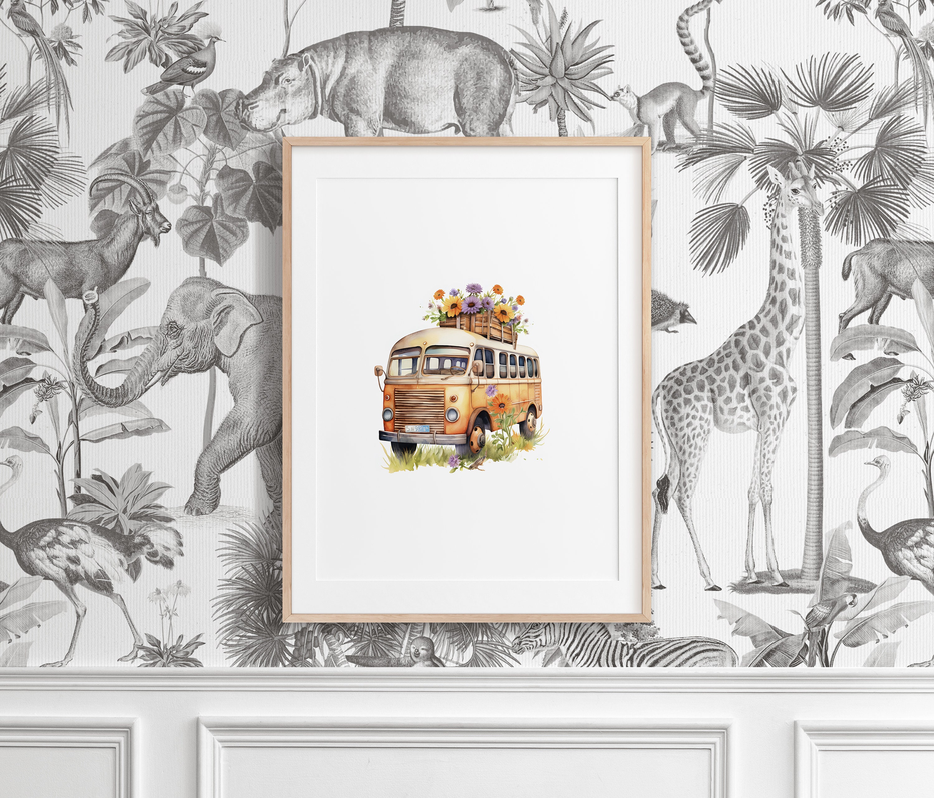 Nursery Decor School Bus Wall Art Construction Nursery Art Vehicle ...