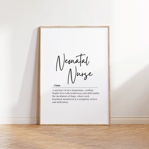 Neonatal Nurse Digital Download Definition Poster Gift Wall Art ...