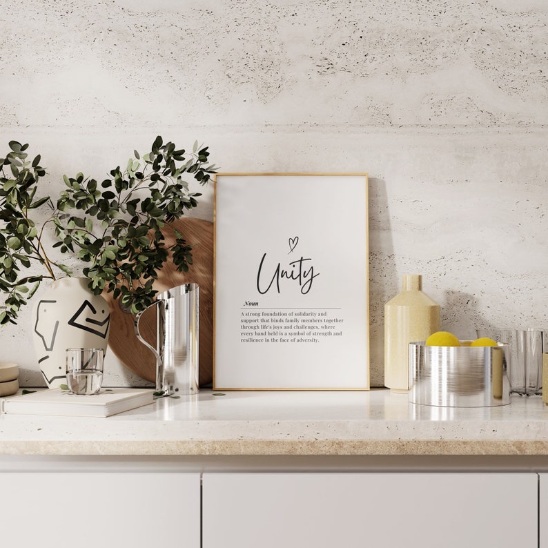 Unity Definition Print: Minimalist Family Wall Art (digital Download ...