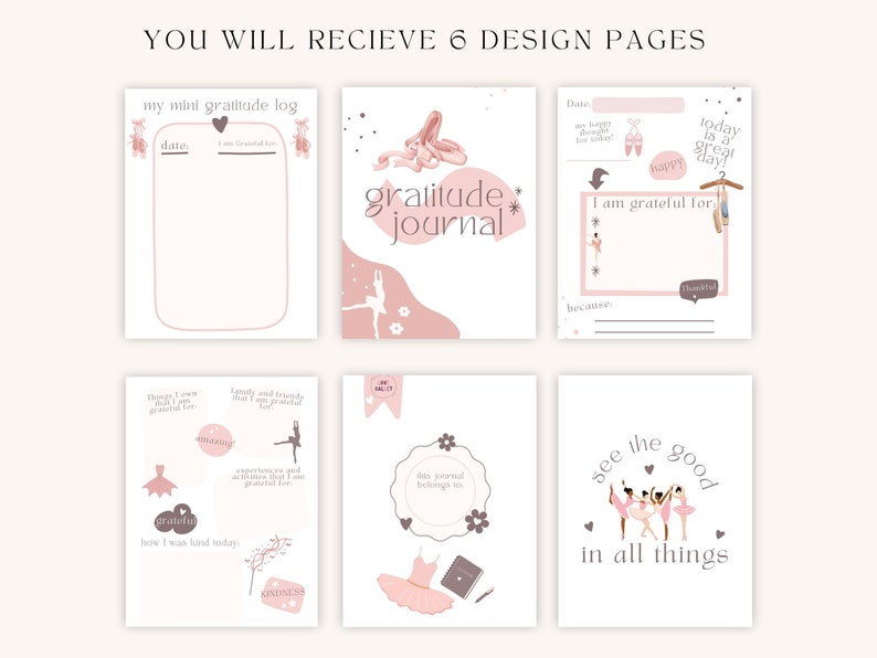 Ballet Kids Gratitude Journal Printable Pdf,ballet Themed Kids Activity ...