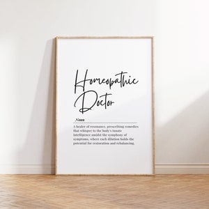 Homeopathic Doctor Digital Download Definition Poster Gift Wall Art ...