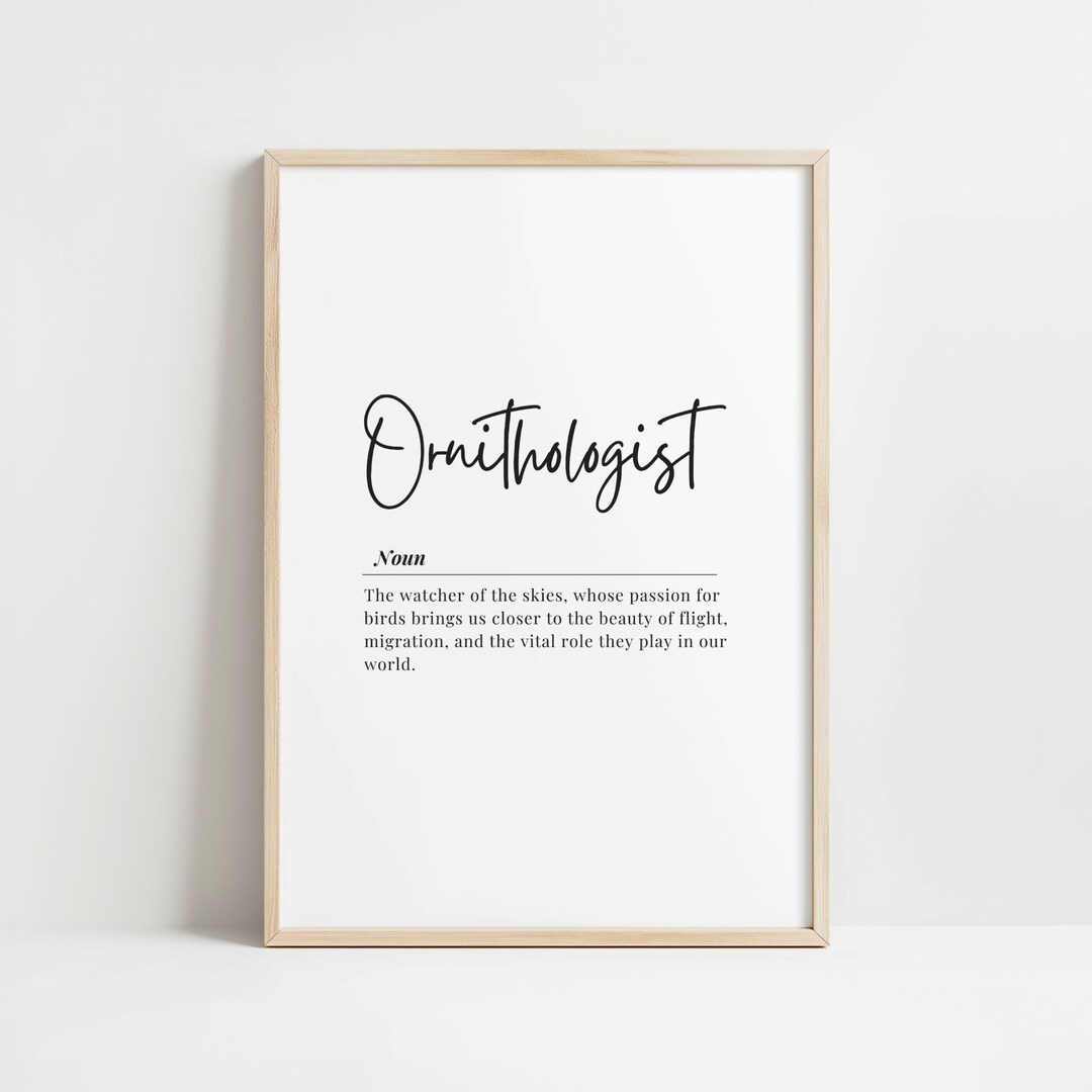 Ornithologist Definition Print: Bird Lover Wall Art (digital Download ...