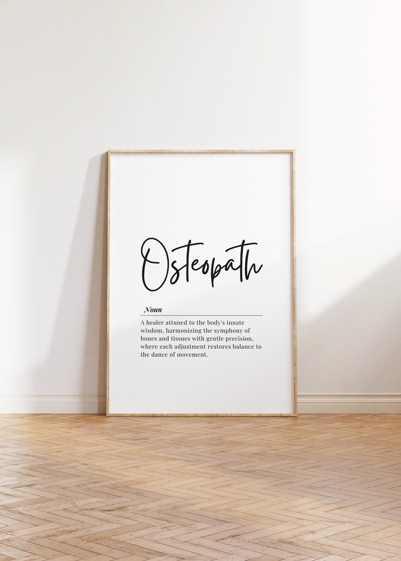 Osteopath Digital Download Definition Poster Gift Wall Art National ...