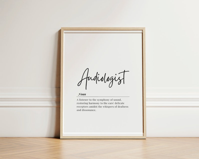 Audiologist Definition Print: Minimalist Office Wall Art (digital ...