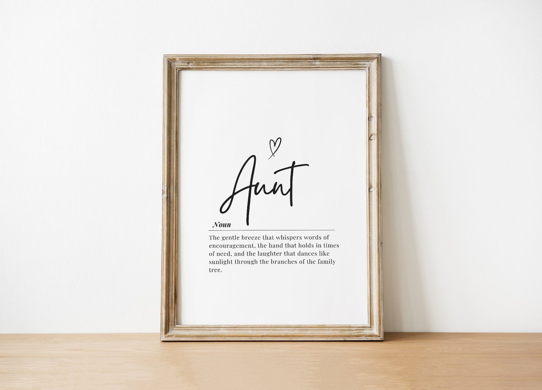 Printable Aunt Quote, Love and Family Typography Wall Art, Instant ...