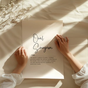 Oral Surgeon Digital Download Definition Poster Gift Wall Art National ...