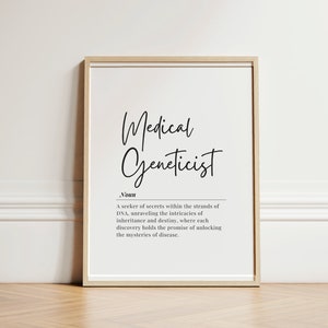 Medical Geneticist Digital Download Definition Poster Gift Wall Art ...