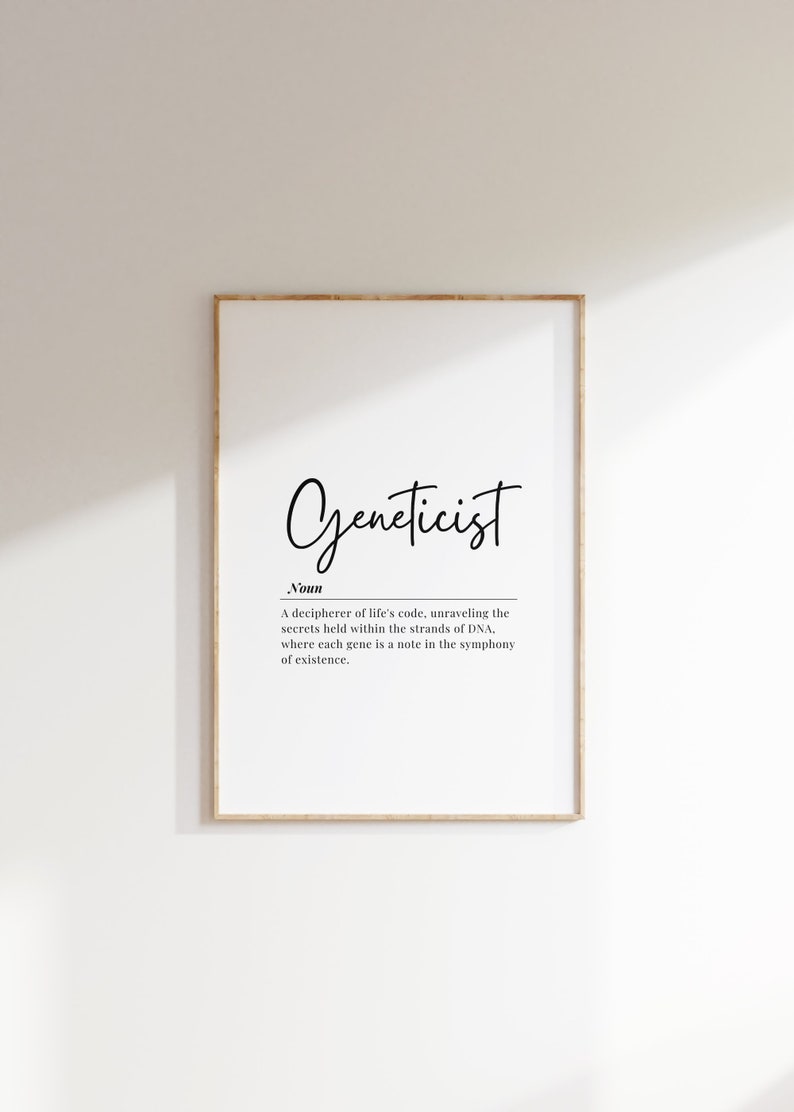 Genetics Lover Digital Print, Modern Home Office Wall Art, Science ...
