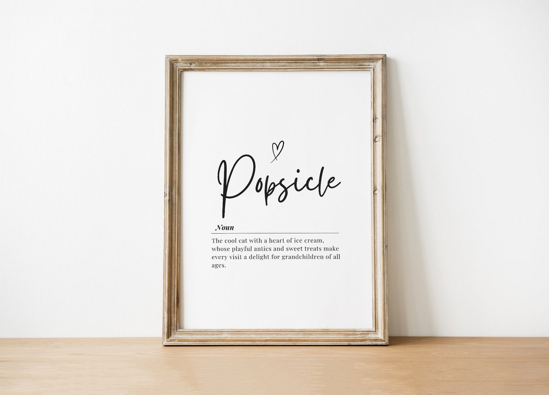 Popsicle Definition Printable Wall Art, Modern Minimalist Home Decor ...