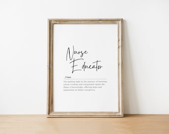 Emergency Room Nurse Definition Print Digital Download Wall Art Gift ...