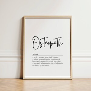 Osteopath Digital Download Definition Poster Gift Wall Art National ...