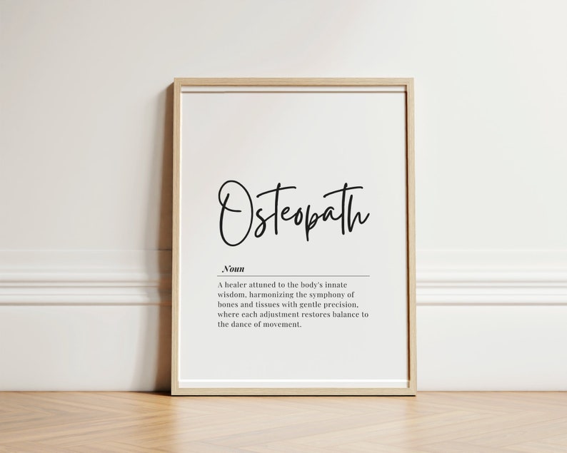 Osteopath Digital Download Definition Poster Gift Wall Art National ...