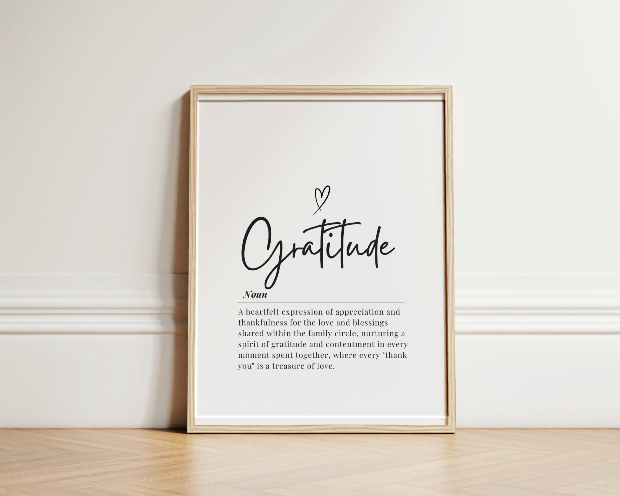 Gratitude Definition Printable Wall Art, Inspirational Quote Home Decor ...