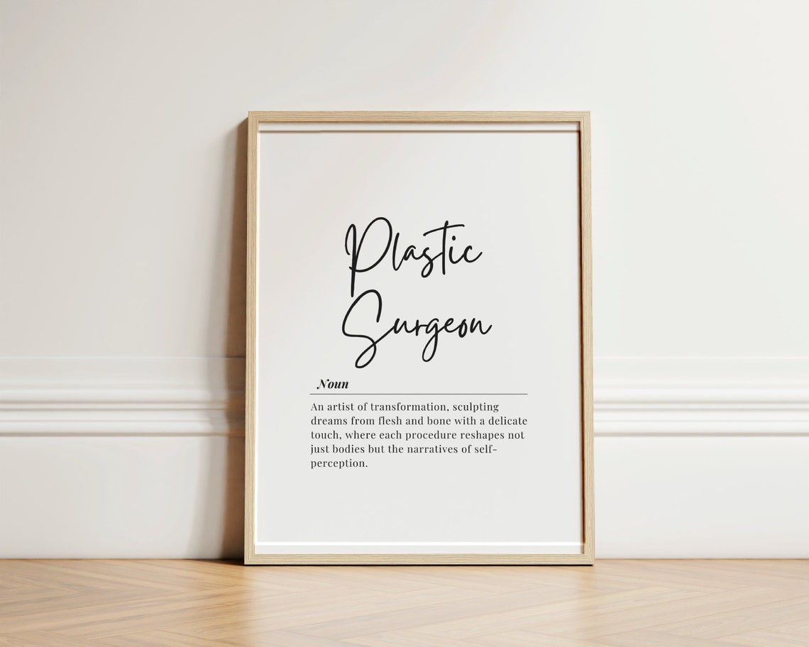 Plastic Surgeon Digital Download Definition Poster Gift Wall Art ...