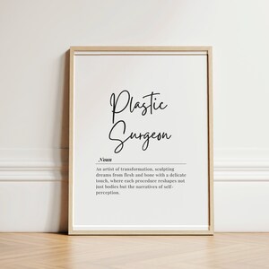 Plastic Surgeon Digital Download Definition Poster Gift Wall Art ...