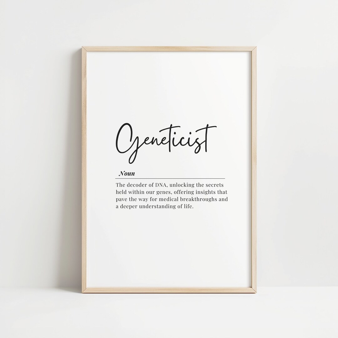 Geneticist Definition Art Print: DNA Science Decor (digital Download ...