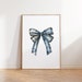 Vintage Blue Tartan Bow Digital Print, Classic Plaid Bow Wall Art ...