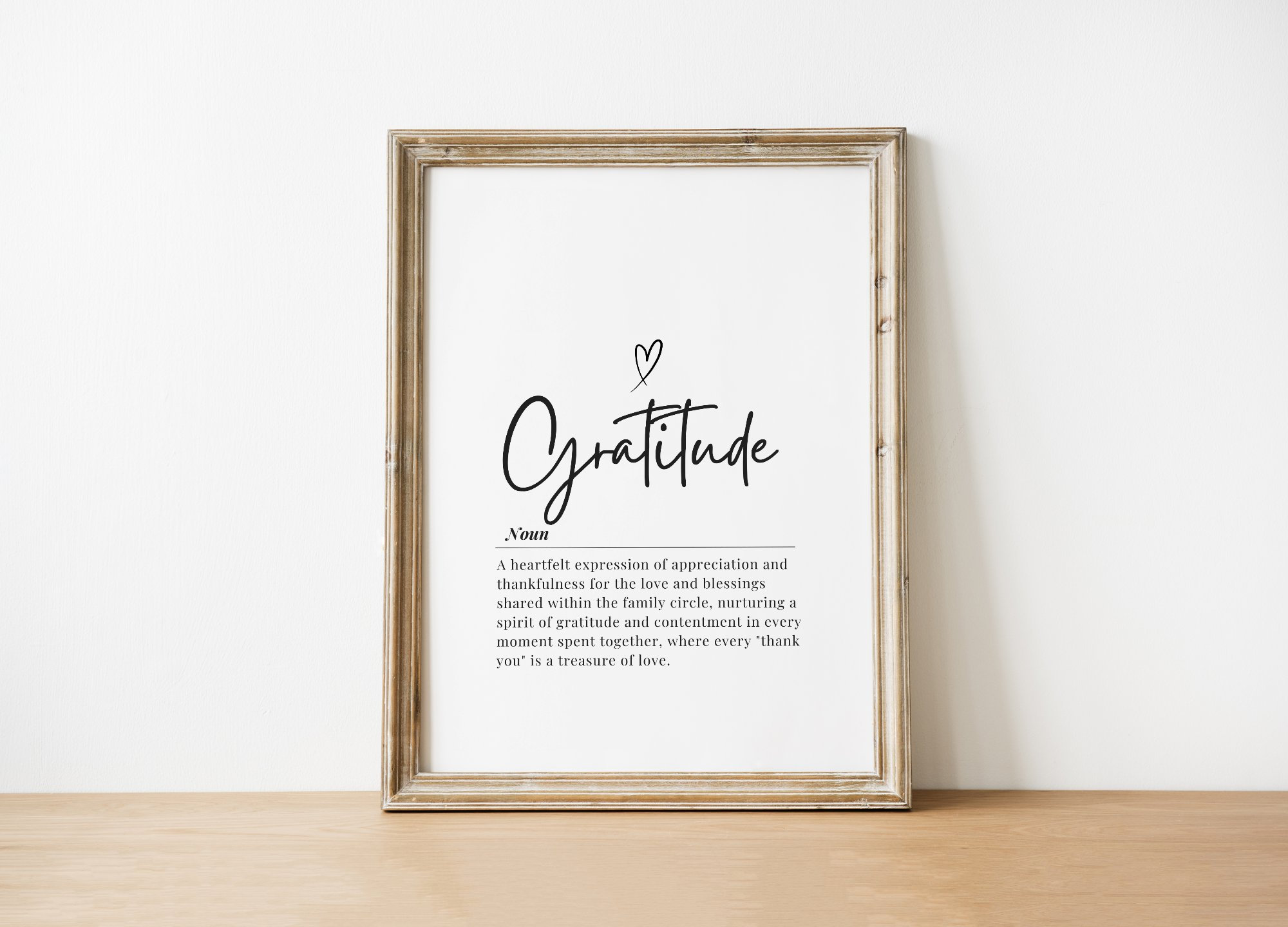 Gratitude Definition Printable Wall Art, Inspirational Quote Home Decor ...