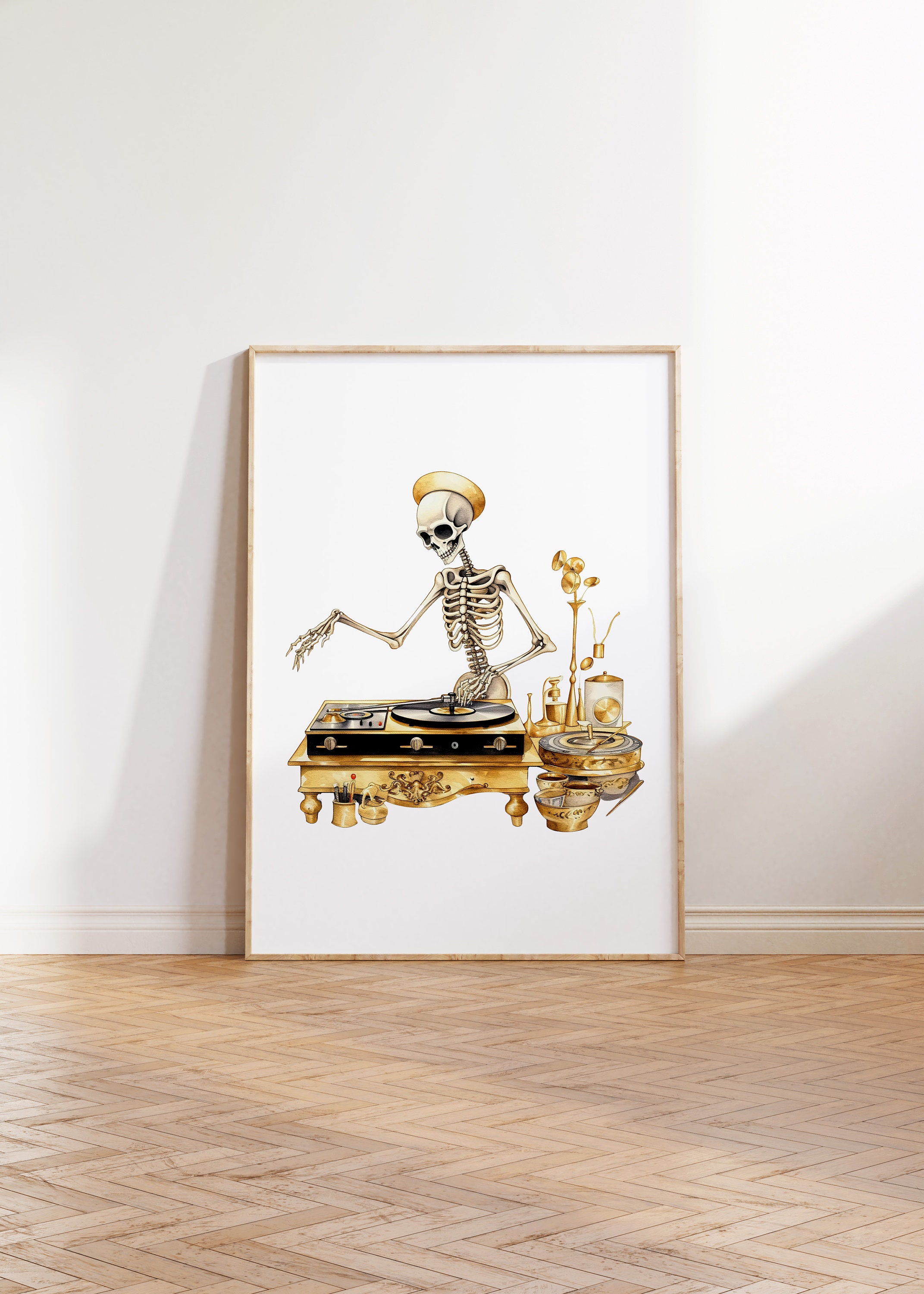 Ghoulish Grooves Halloween Skeleton DJ Wall Art Hip Hop - Etsy