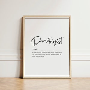 Dermatologist Definition Printable, Modern Office Wall Decor, Doctor's ...