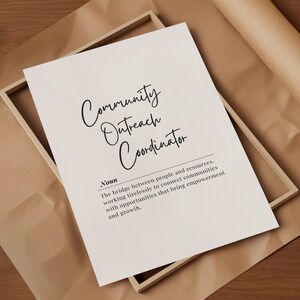Community Outreach Coordinator Digital Art | Printable Office Decor ...