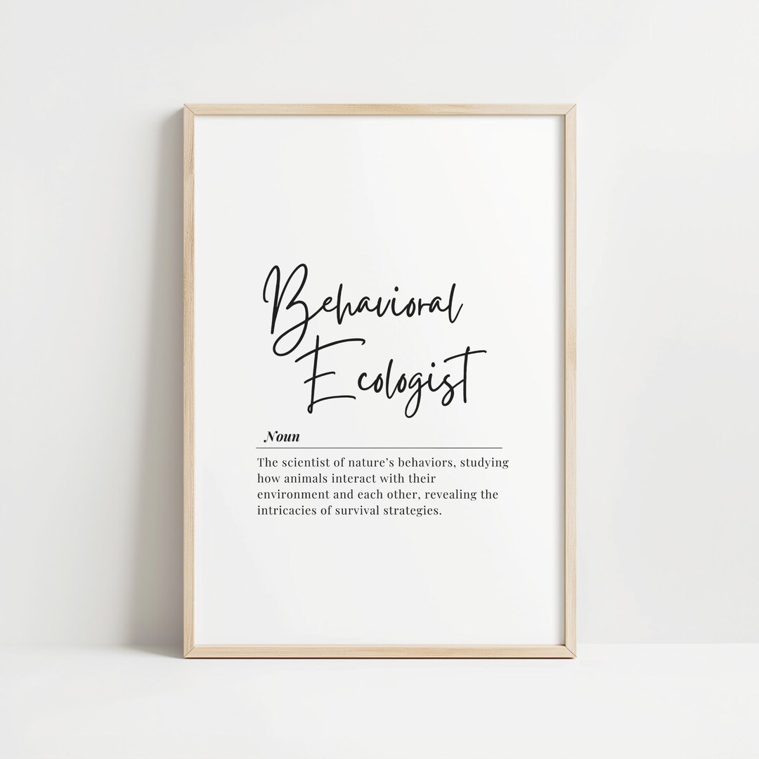 Behavioral Ecologist Definition Print: Zoology Wall Art (digital ...