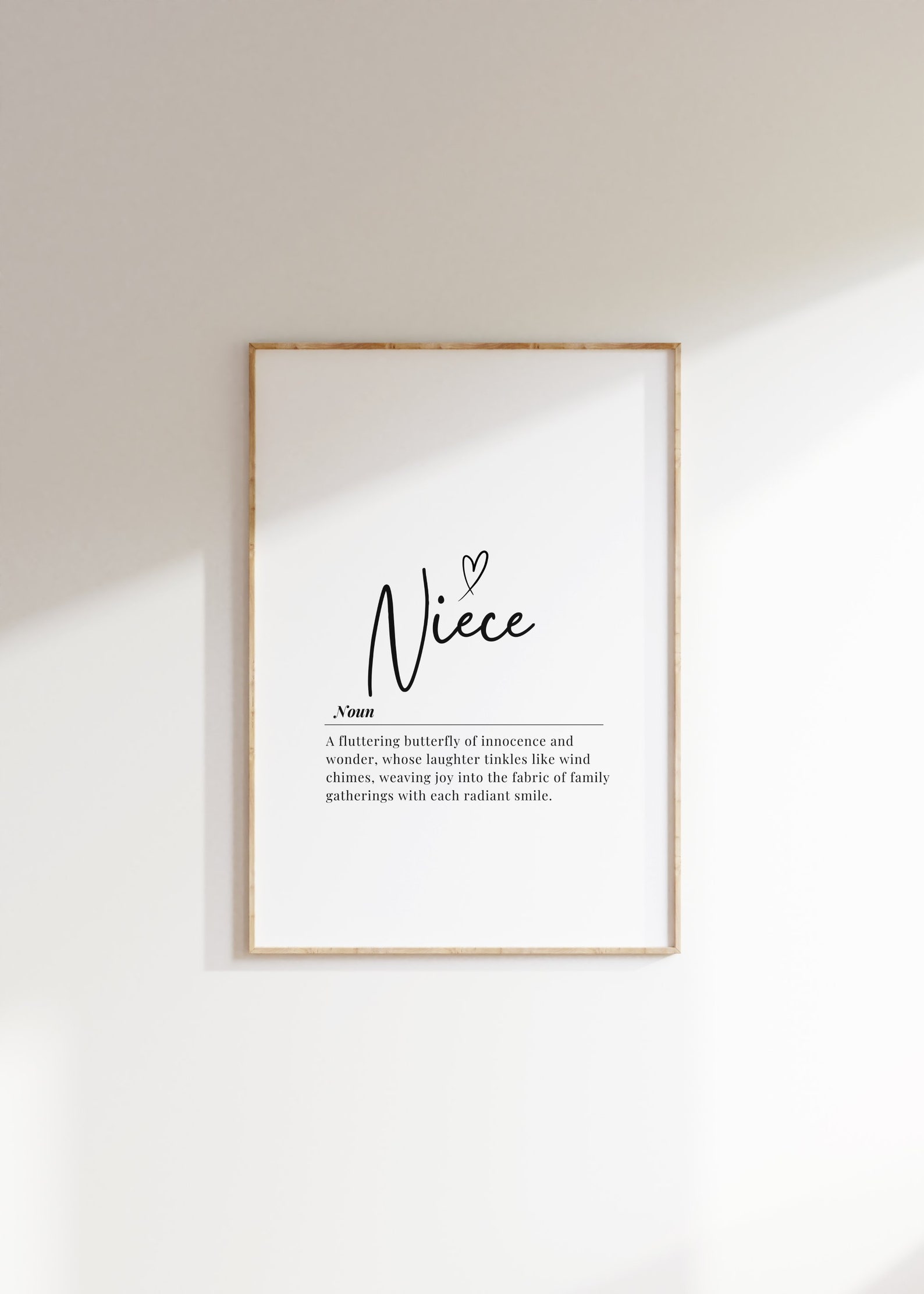 Printable Niece Definition Quote, Minimalist Typography Wall Art ...