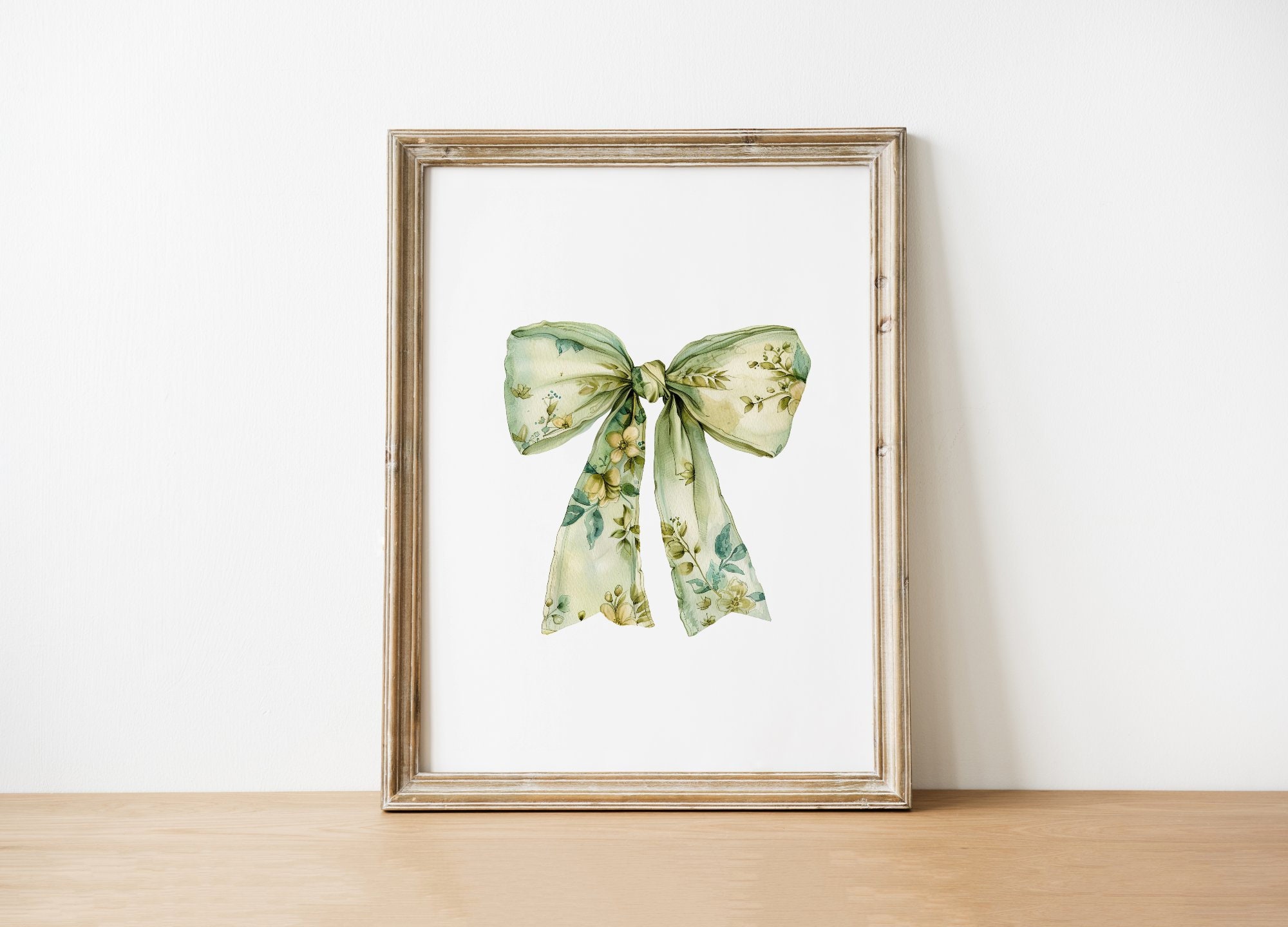 Vintage Botanical Bow Print, Printable Wall Art, Floral Bow Poster ...