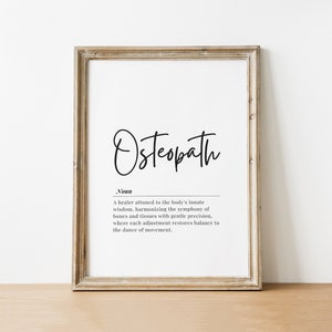 Osteopath Digital Download Definition Poster Gift Wall Art National ...