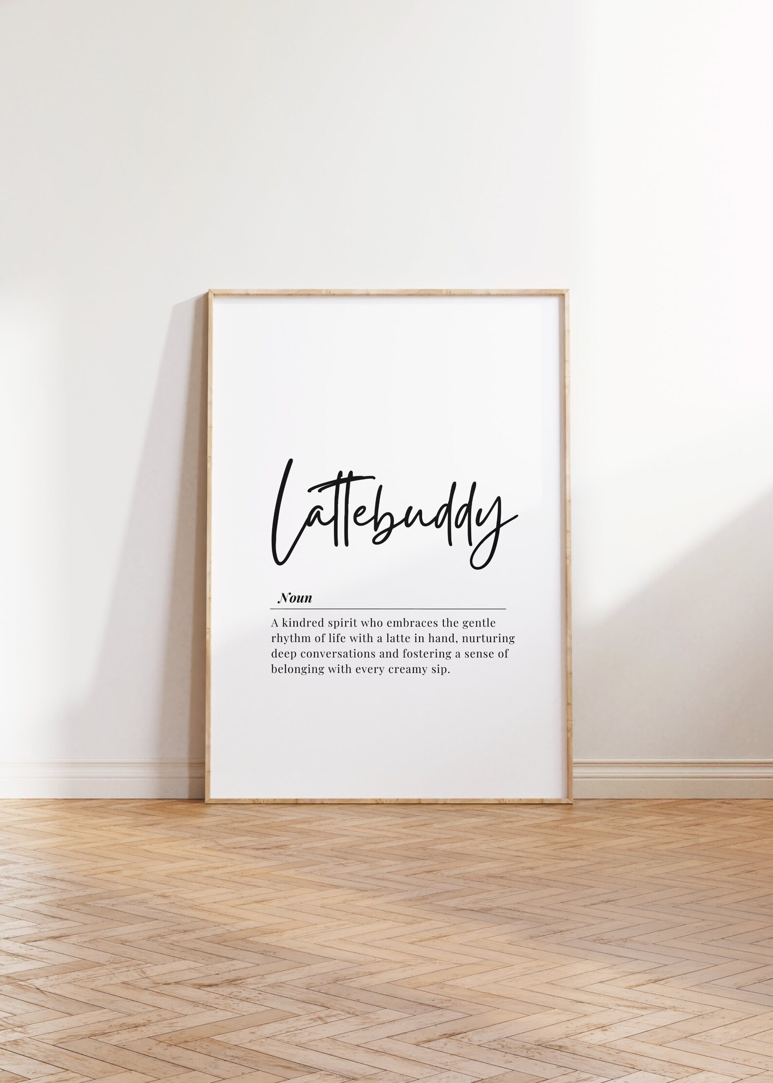 Latte Buddy Quote Print, Modern Calligraphy Wall Art, Coffee Lover ...