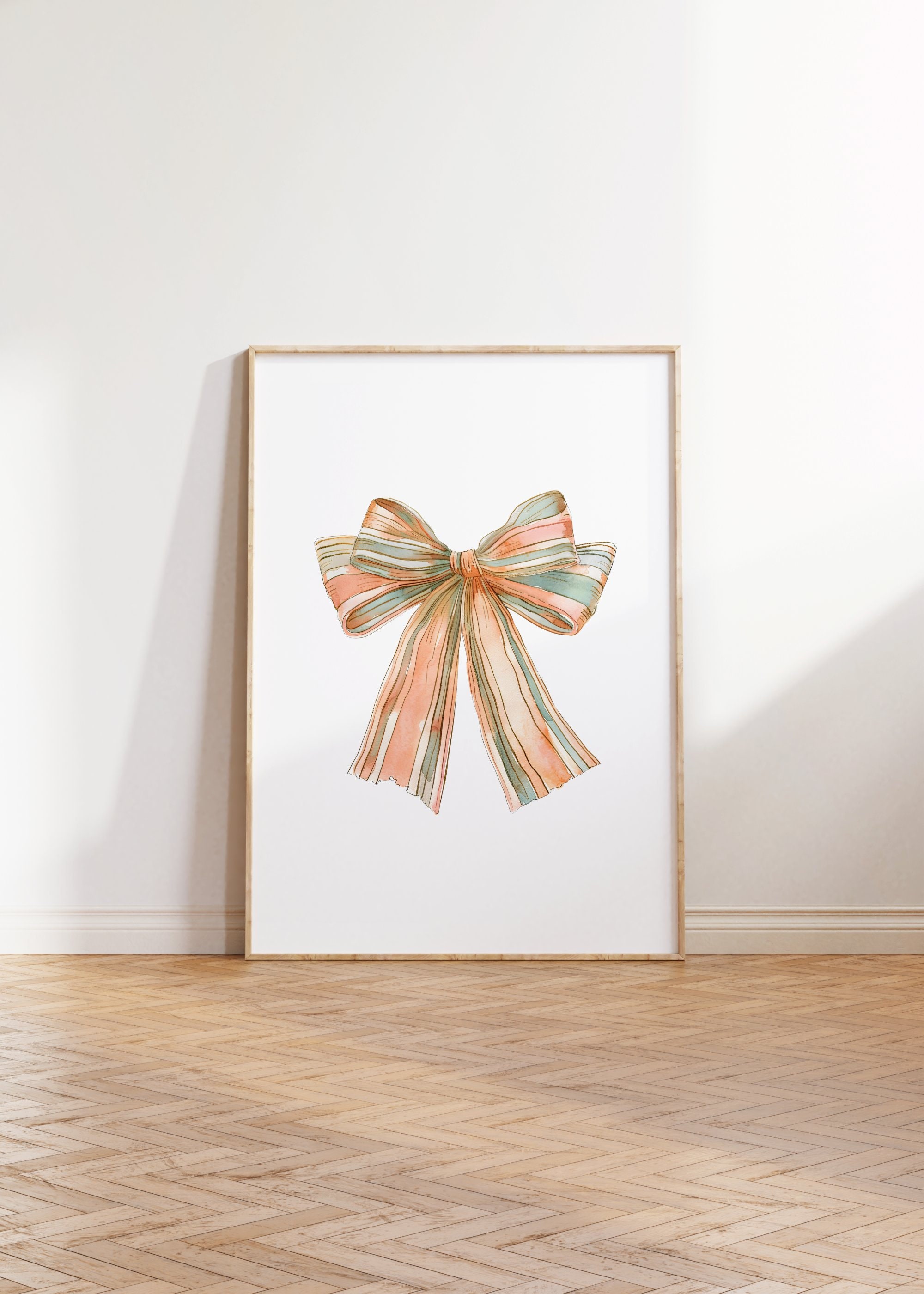 Vintage Bow Illustration Printable Art, Boho Chic Decor, Digital ...