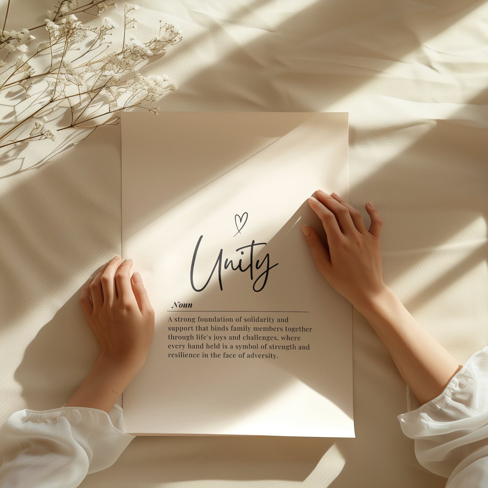 Unity Definition Print: Minimalist Family Wall Art (digital Download ...